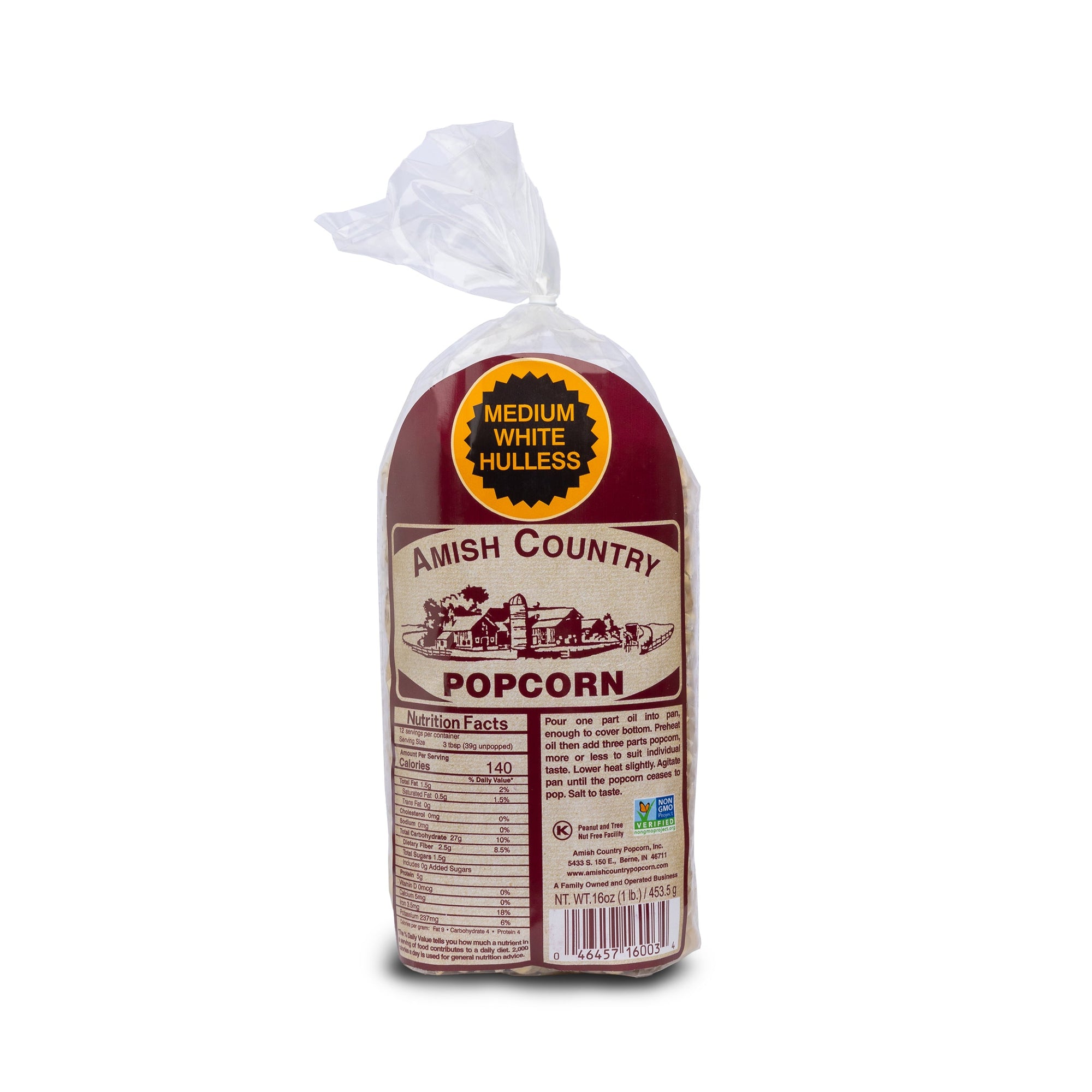 Medium White Hulless Popcorn