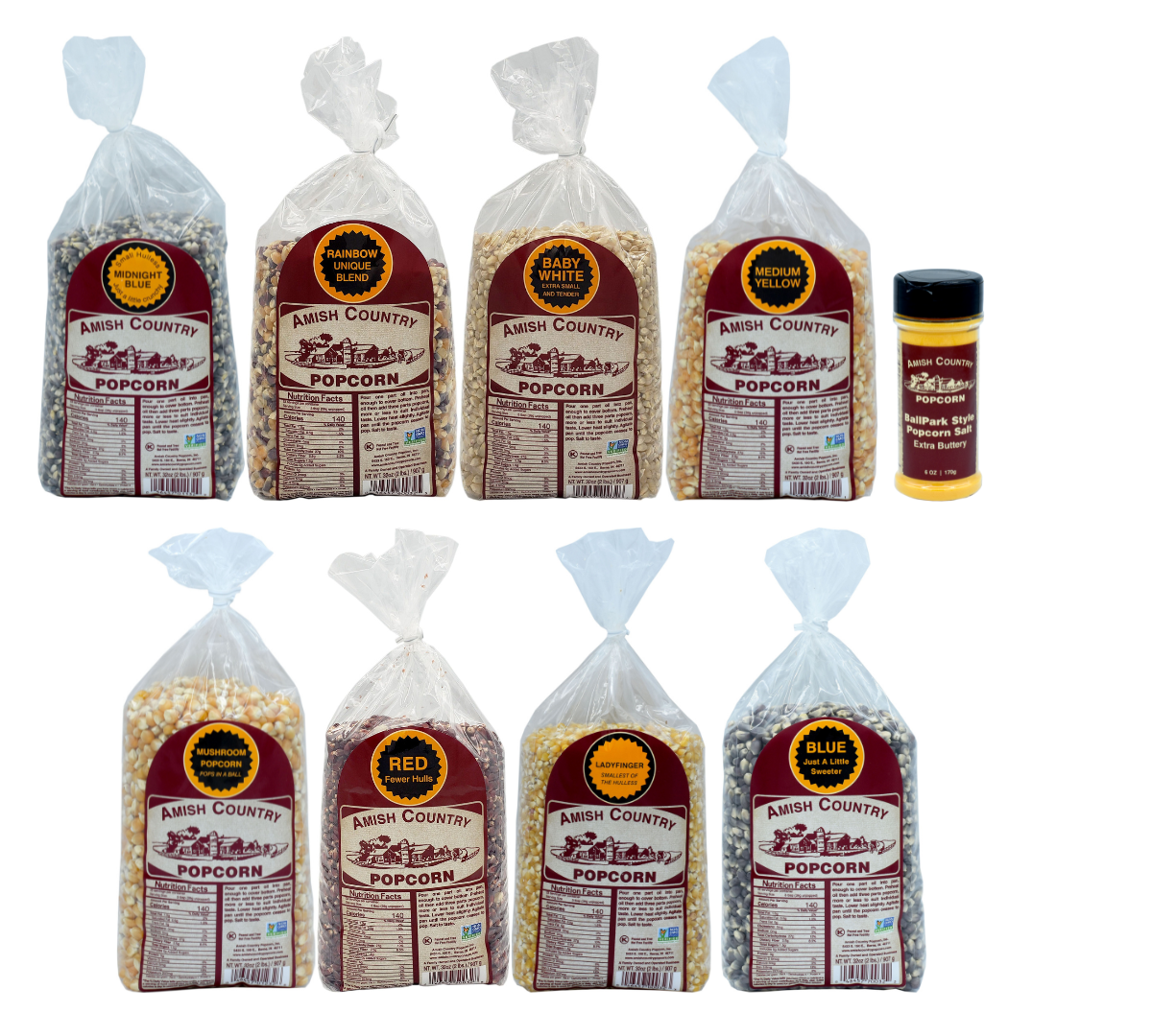 Eight 2 Pound Bags & One 6oz Salt